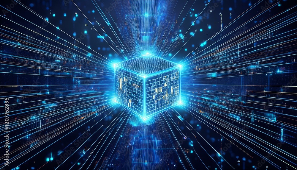 quantum qubit computing technology concept digital transformation ...