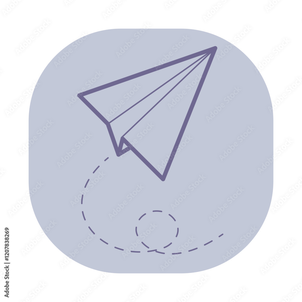 Minimalistic design of paper airplane indicating concept of sending ...
