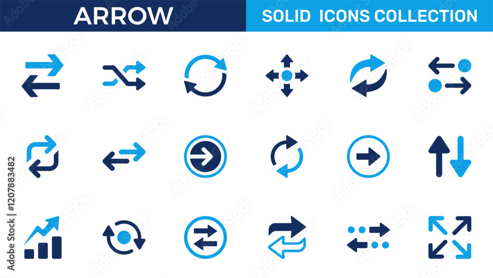 Arrow icon set. Containing cursor arrow, change, transfer, switch, swap, exchange, up, down and ...