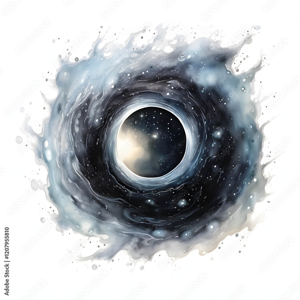 Black Hole clipart. Watercolor illustration. Illustrative Clipart ...