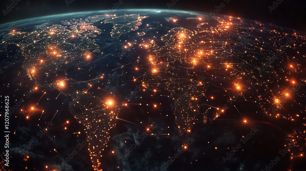 map world animated connections and data streams global business ...