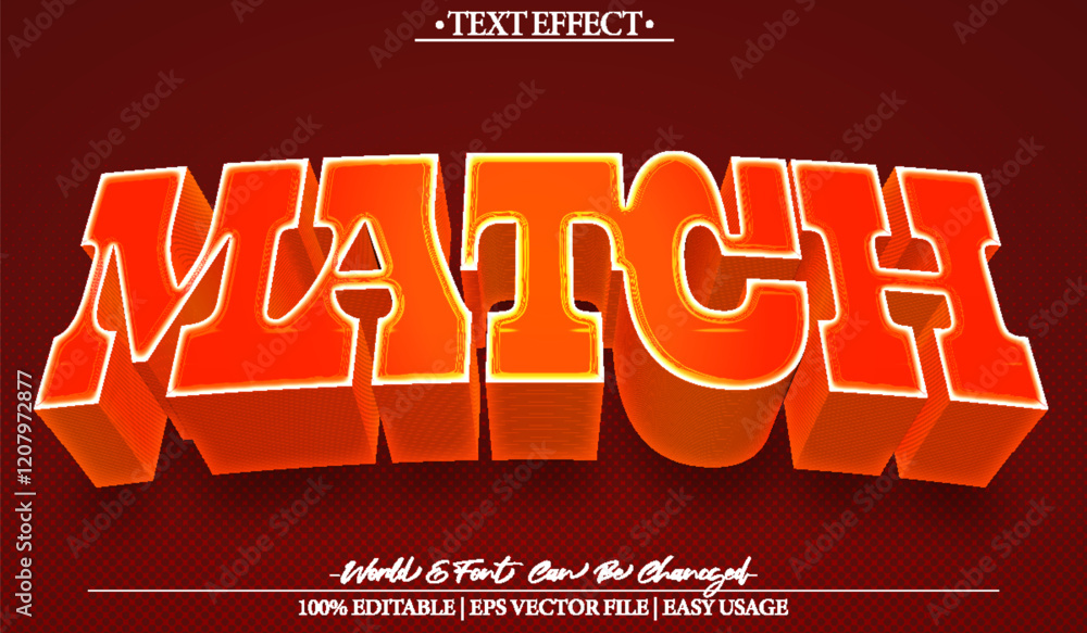 Match Vector Text Effect Editable Alphabet Sport Football Game Soccer ...