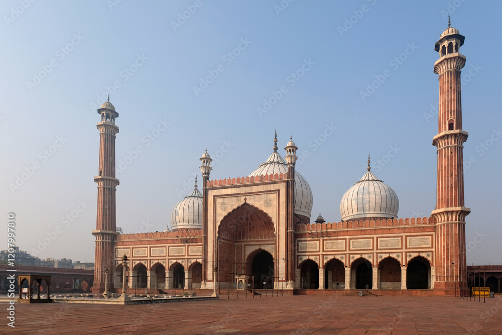 Majestic view of Jama Masjid in Delhi, India, showcasing its grand ...