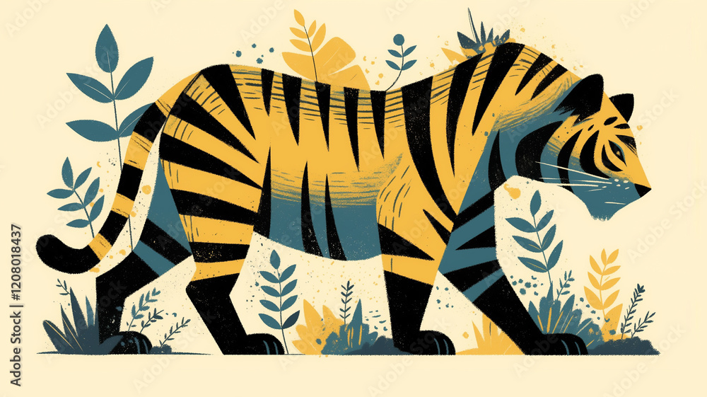 Tiger creative illustration graphic design. Tiger concept poster ...