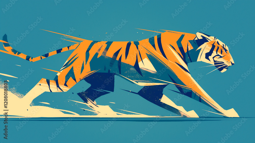 Tiger creative illustration graphic design. Tiger concept poster ...