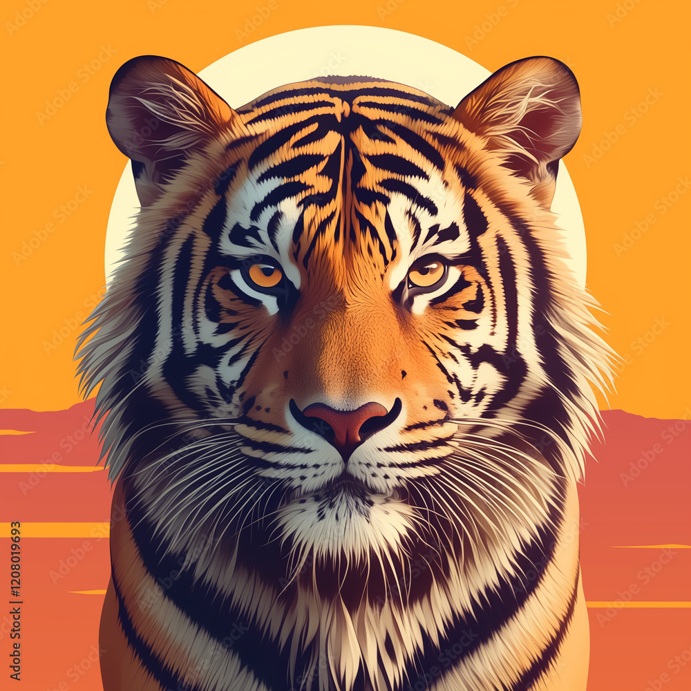 Tiger head creative illustration graphic design. Tiger concept poster ...