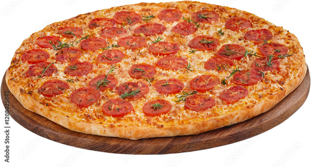 pizza, alimento, queso, italiana, aislada, jitomate, mozzarella, cena ...