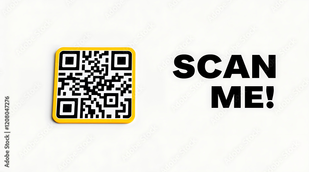 Ilustrace Interactive QR code design with 'Scan Me' Text: modern QR code graphics, scan me QR ...
