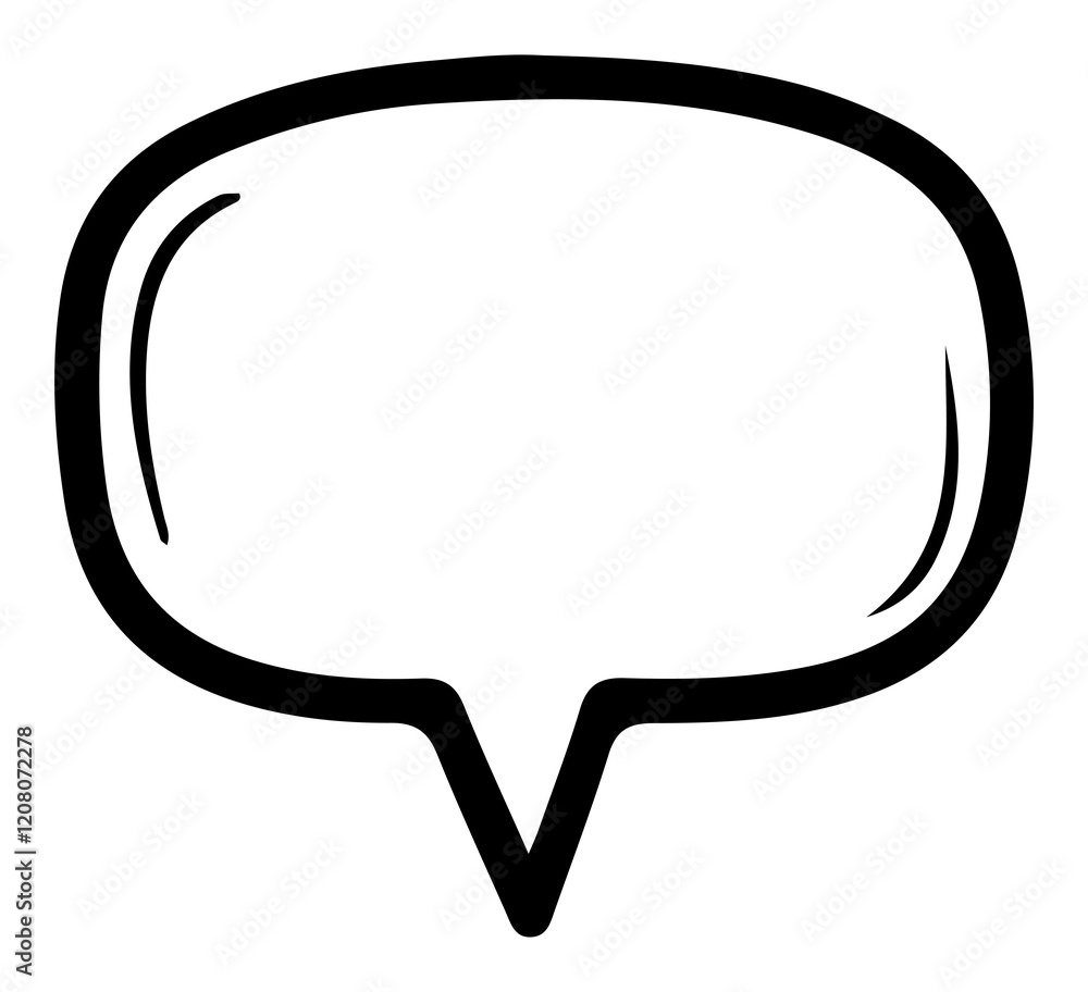 Speech bubble png black outline, transparent background Stock ...
