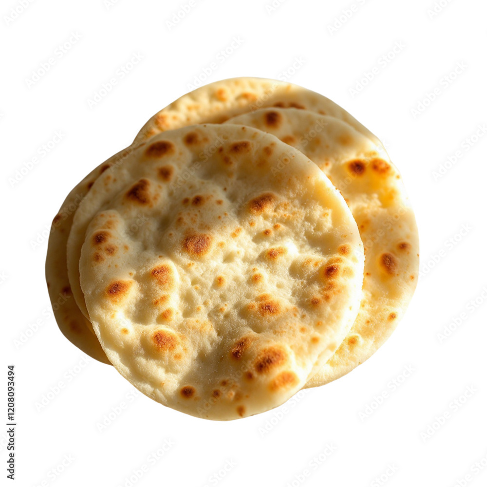 Top view of tawa chapati on Isolated transparent background png ...