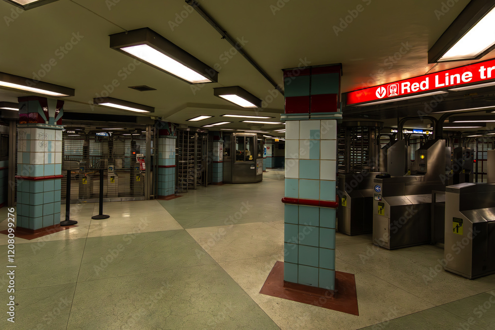 January 13th 2025 - Chicago, Illinois, USA - Turnstiles for the Red ...