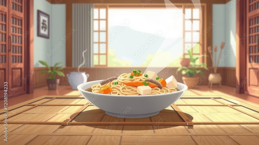 Kawaii Cute Anime Style Lo Mein Noodles Chinese Food Manga Donghua ...
