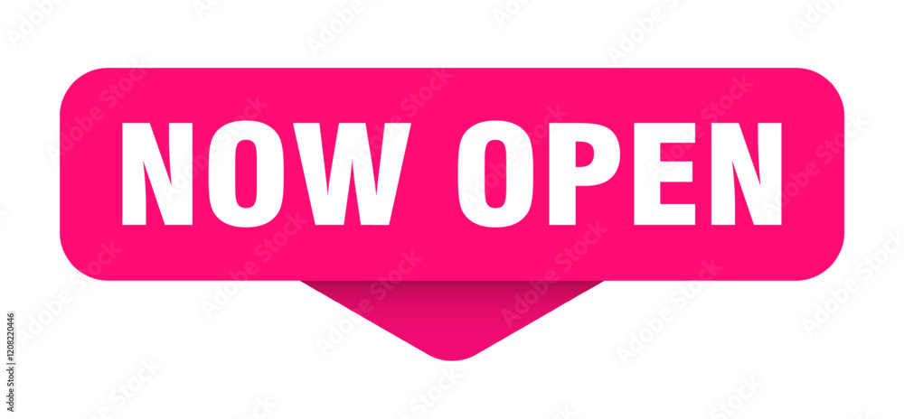 now open sticker. now open sign on transparent background Stock Vector ...
