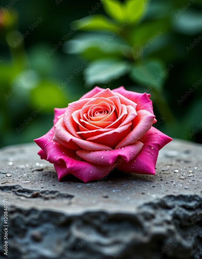 dewy rose petal close-up, rule of thirds, 4K photorealistic, tranquil ...