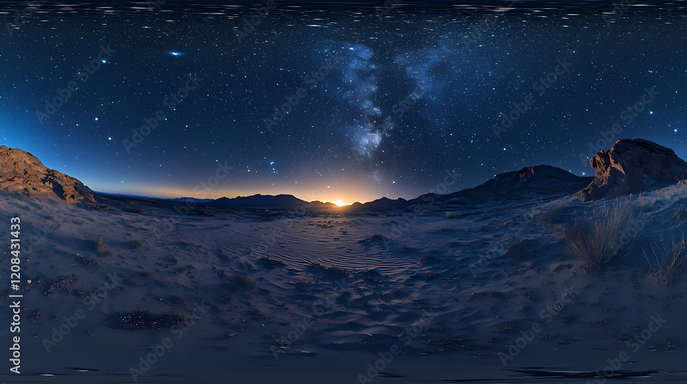 degree starry night desert landscape, desert, night sky, stars ...