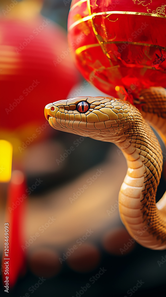 During the Chinese New Year celebration in 2025, a golden snake ...