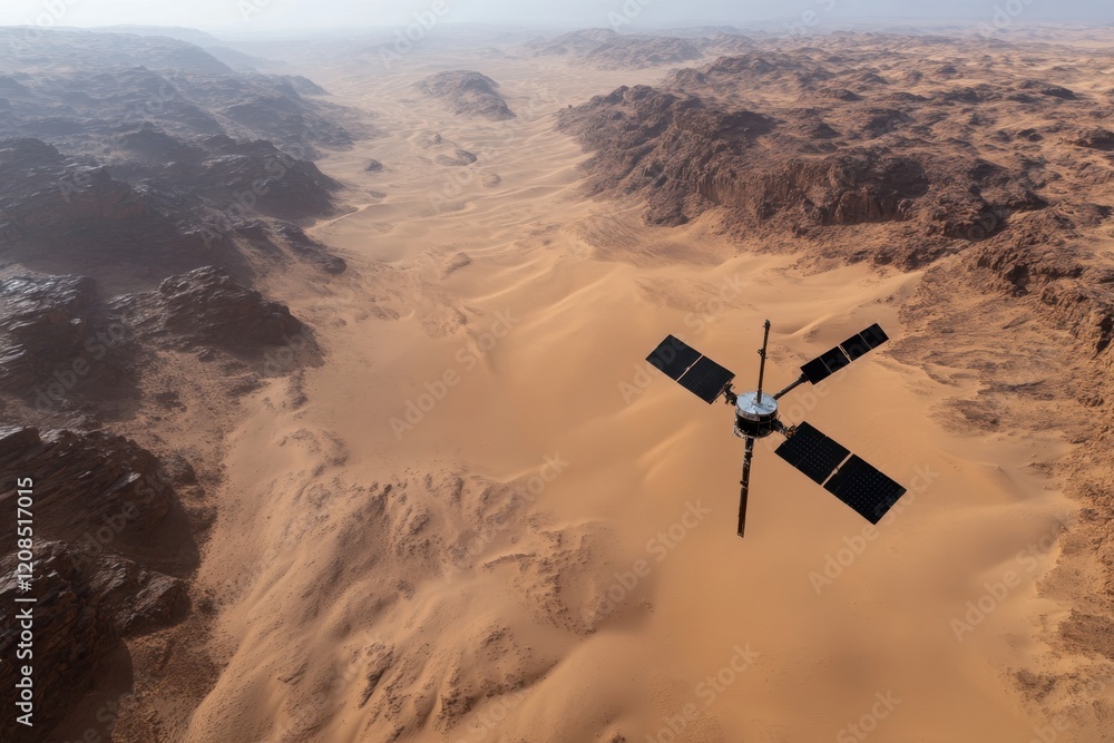 Foto de Stock Witness the gripping image of a satellite depicting the ...