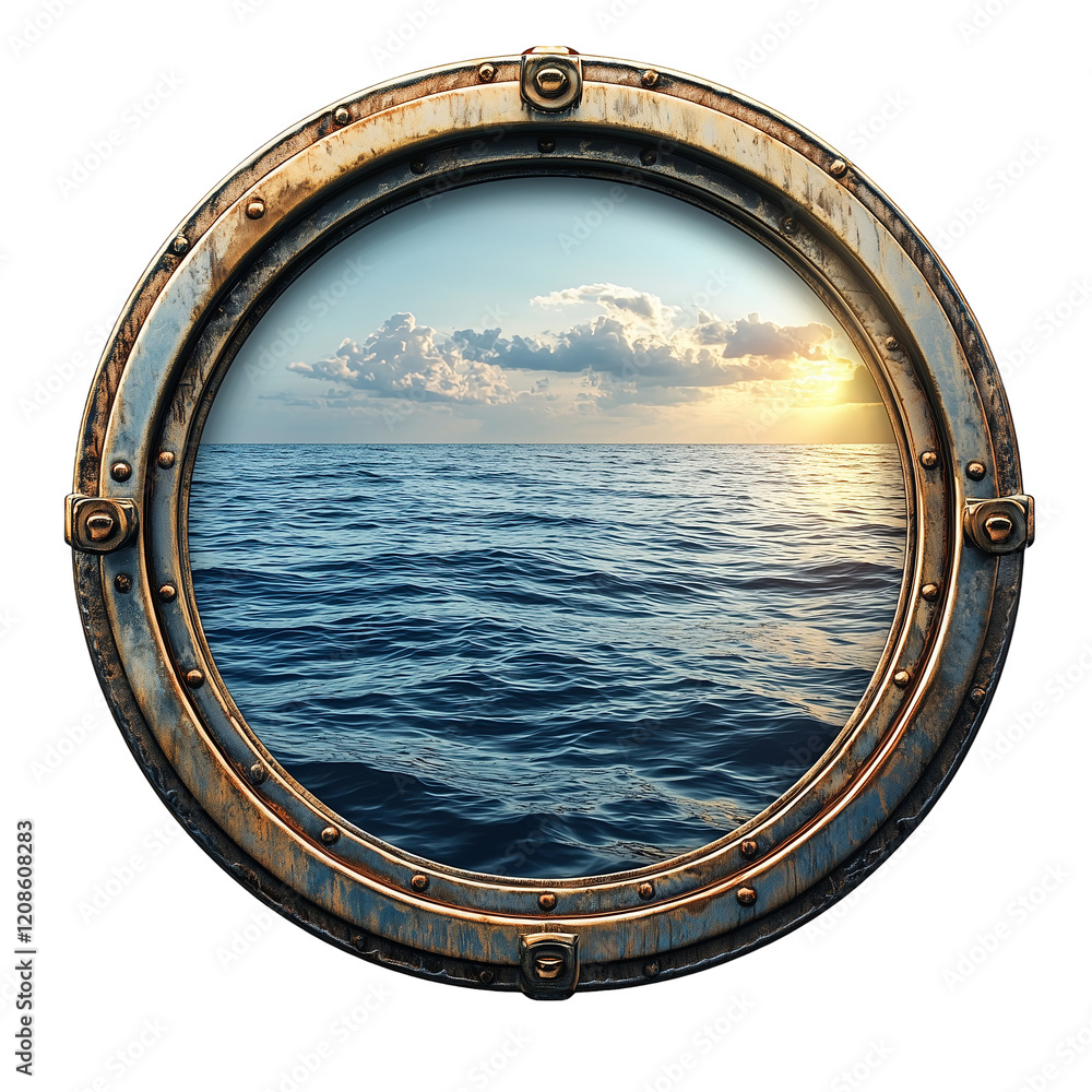 Nautical boat ship porthole with round window design perfect for marine ...