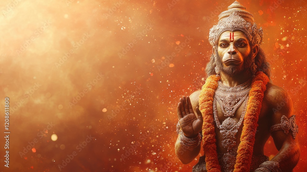 Divine figure: Hanuman, son of Vayu, central character in Ramayana ...