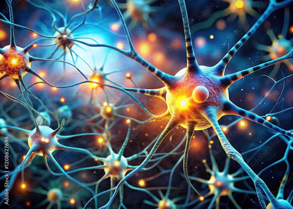 A breathtaking 3D illustration: a neuron synapse's microscopic ...