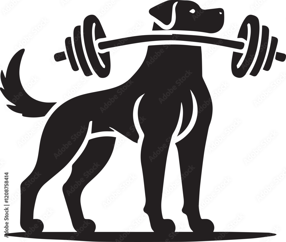 dog lifting weights Stock Vector | Adobe Stock