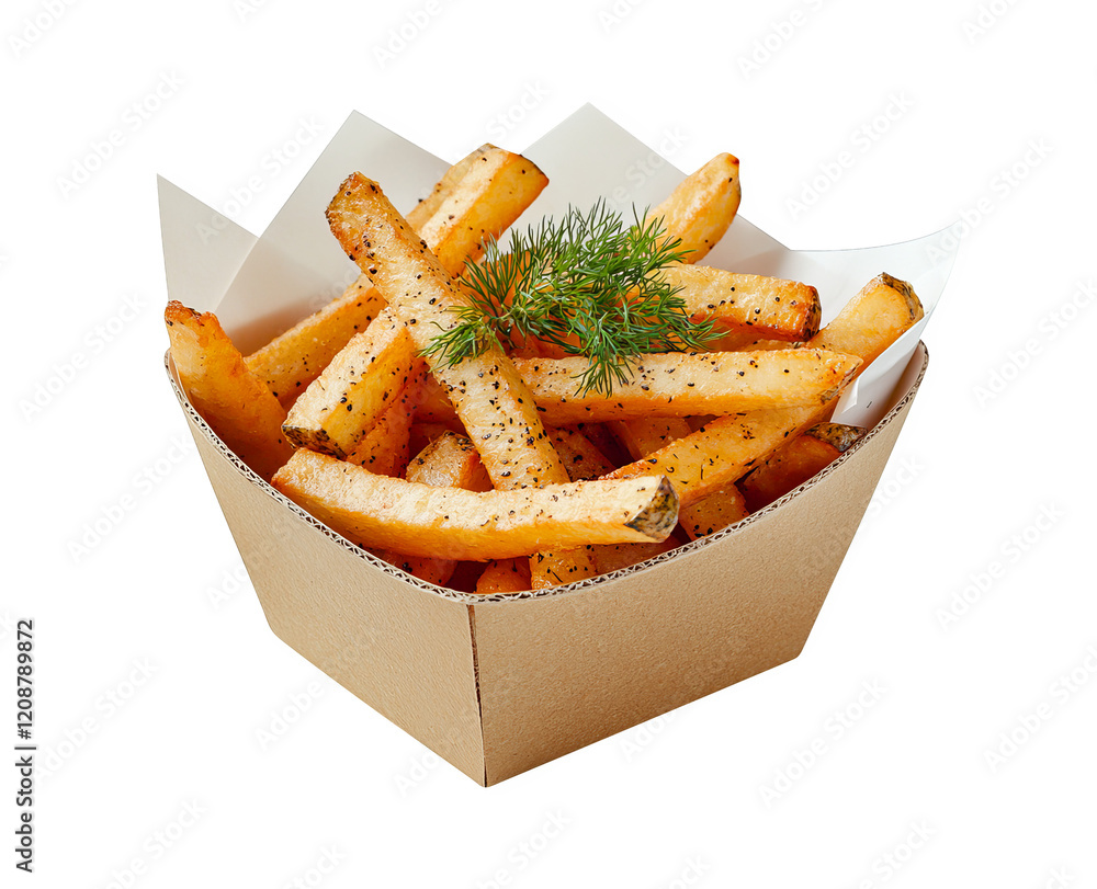 Gourmet Photograph of Expensive French Fries Served in Cardboard ...