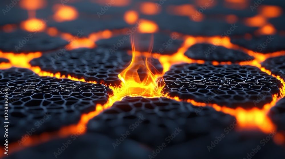 Climate Change Carbon Footprint Sustainability concept. Glowing ...