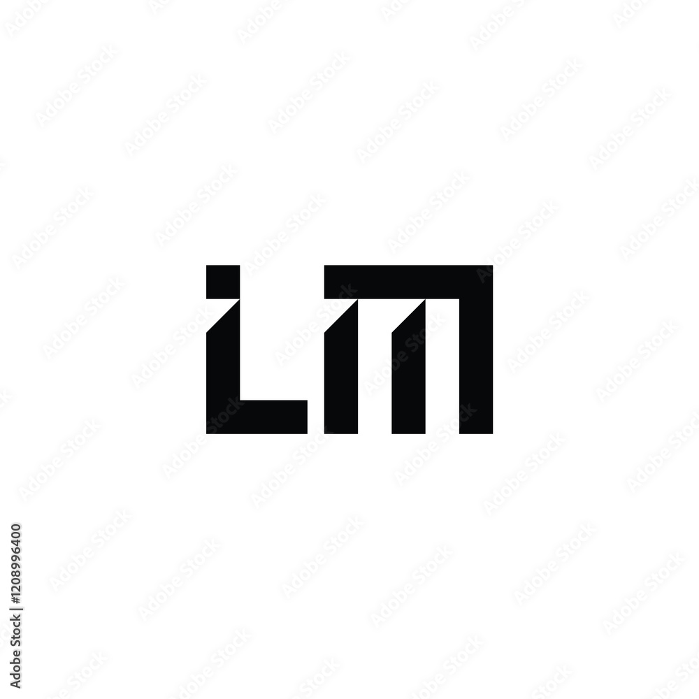 LM monogram logo design letter text name symbol monochrome logotype ...
