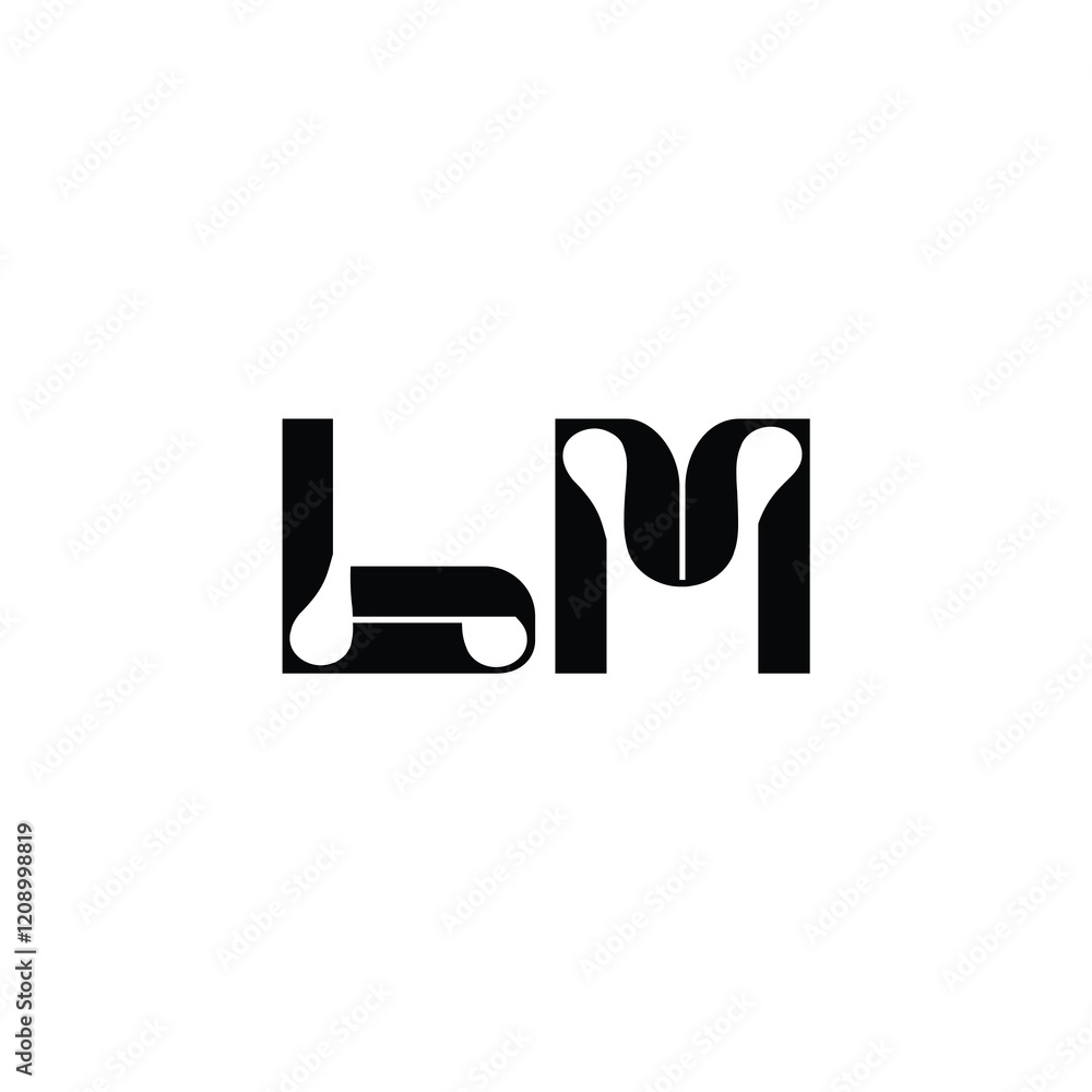 LM monogram logo design letter text name symbol monochrome logotype ...