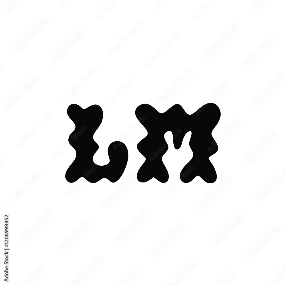 LM monogram logo design letter text name symbol monochrome logotype ...