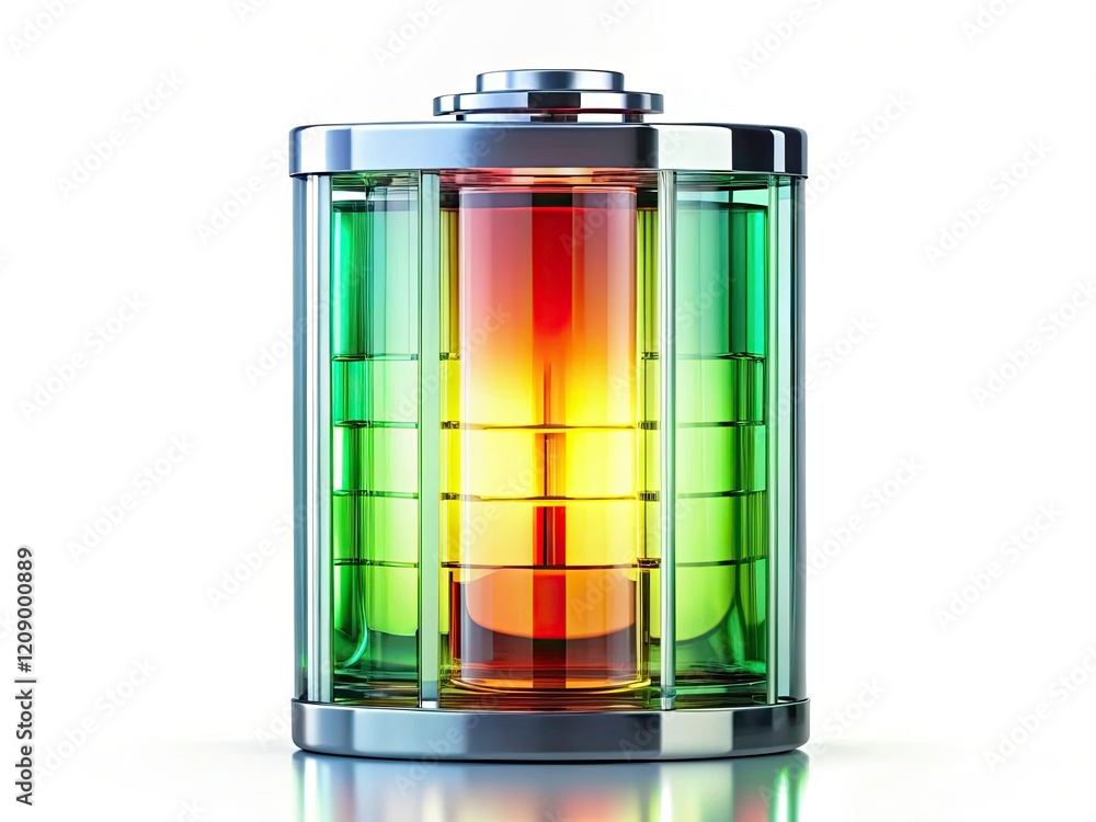 Sci-Fi Energy Bar, Futuristic Battery Liquid, White Background, Rule of ...