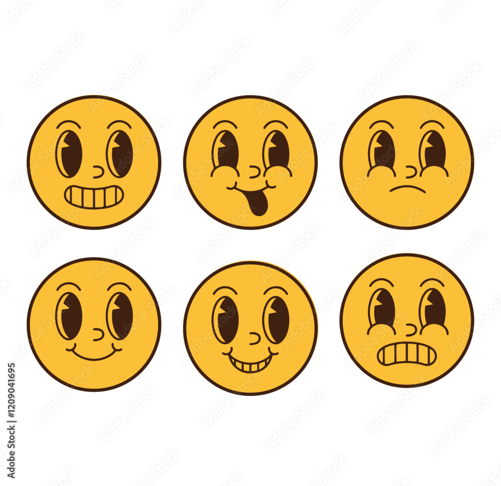 Emoji Smiley Face Vector Line Stroke, Set of emoticons emoji vector ...
