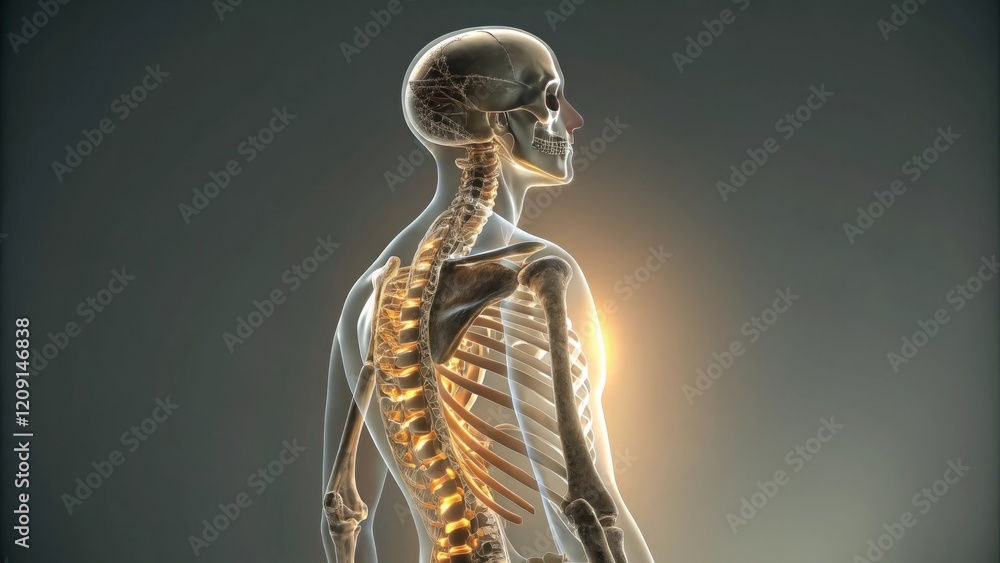 Human Skeleton Anatomy: Detailed 3D rendering of the human skeletal ...