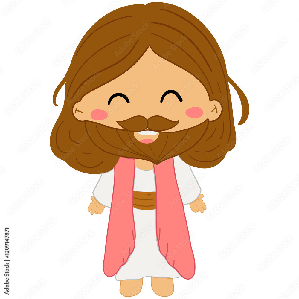 Happy Jesus cartoon illustration celebrating Easter and spreading hope ...