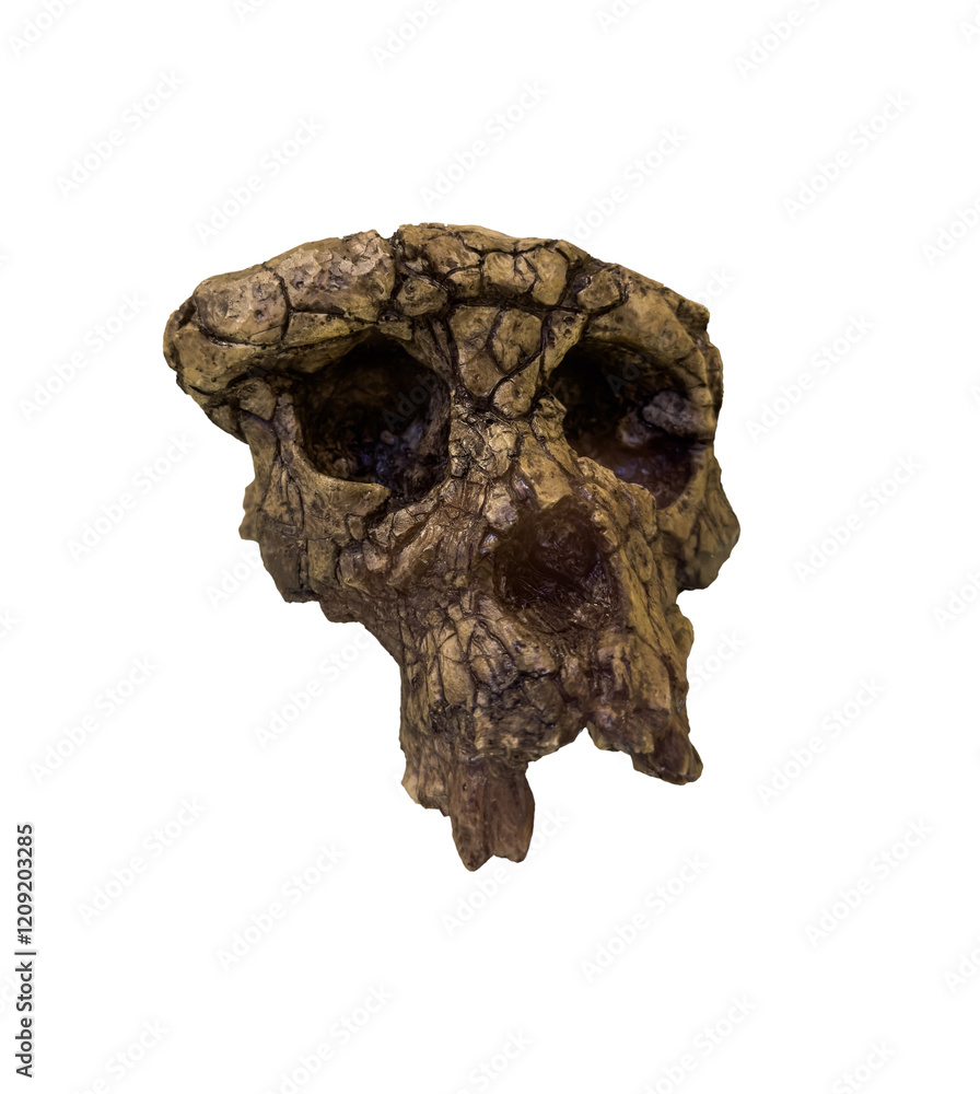 Erectus skull. Discovered in 1969 in Sangiran, Java, Indonesia. Dated ...