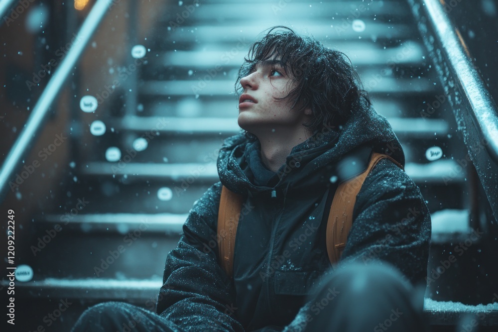 Teenage Boy Overwhelmed by Cyberbullying and Social Media Anxiety Stock ...