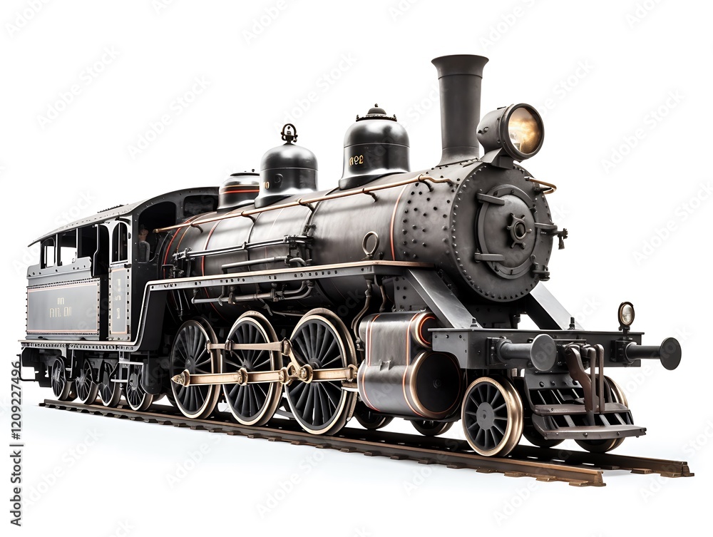Antique Steam Locomotive: A majestic antique steam locomotive ...