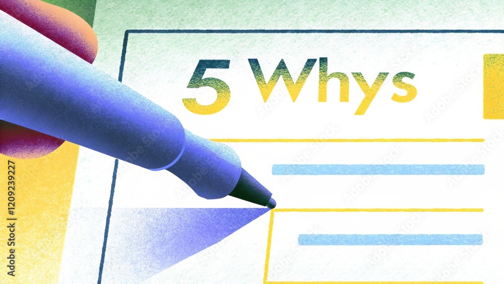 5 WHY analysis concept, Visual representation of the 5 WHY technique ...