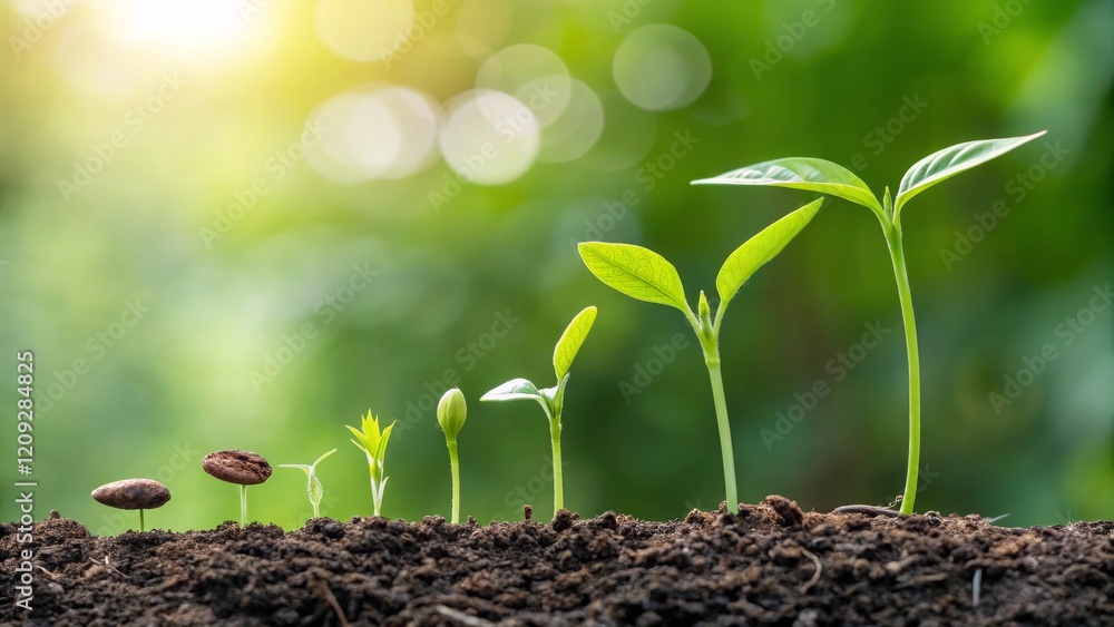 Seed to Sapling Plant Growth Stages in Nature Photography, plant growth ...