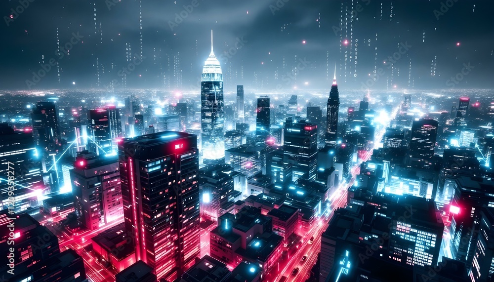 Big data visualization. Machine learning algorithms.Technology data ...