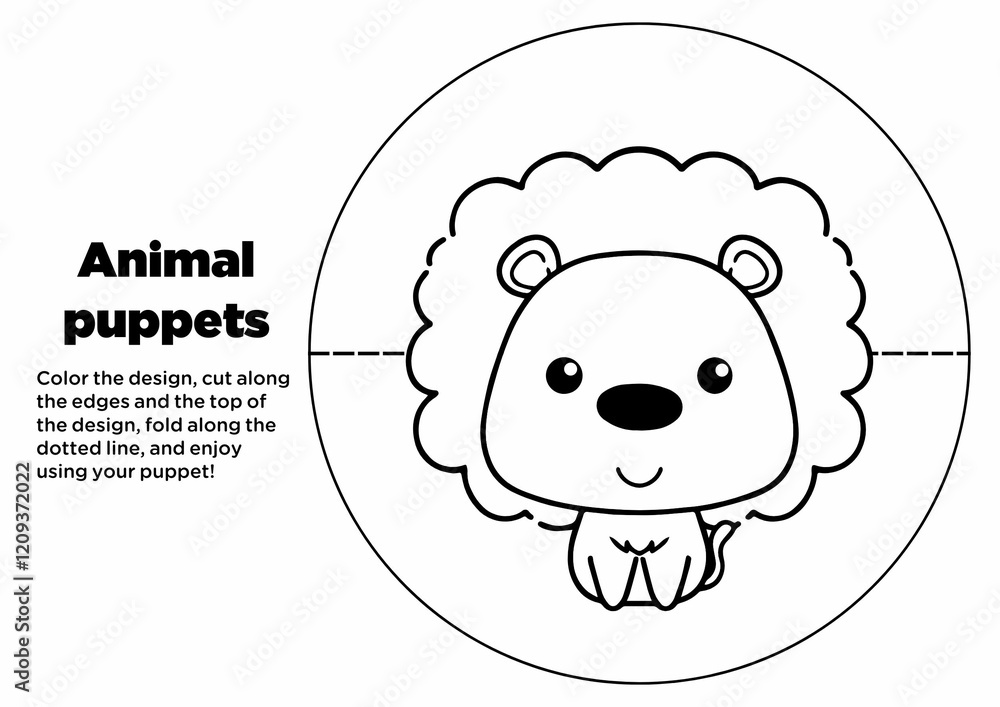 Printable animal puppet crafts for kids! Color, cut, and fold to create ...