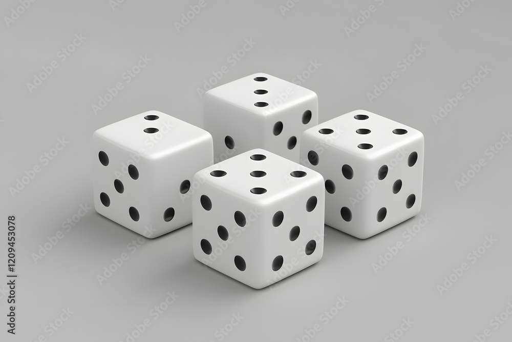 Concept of 6 blank dice mockup to form a 6-letter word, minimalist ...