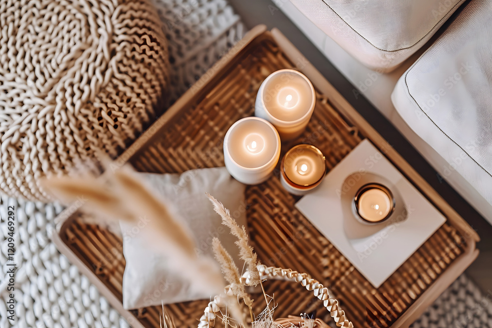 Interior design moodboard mock up, top view, stylish color palette ...