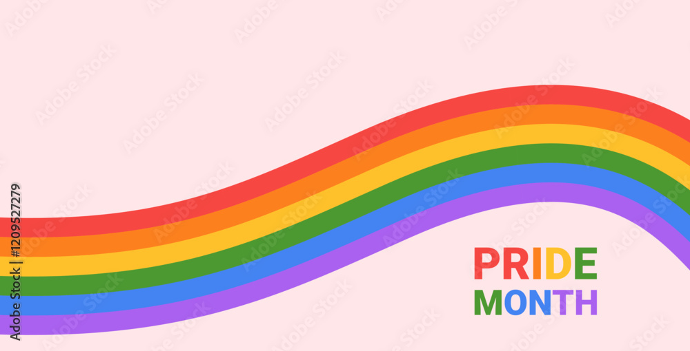 Pride month minimalistic vector illustration. Flat cartoon colorful ...