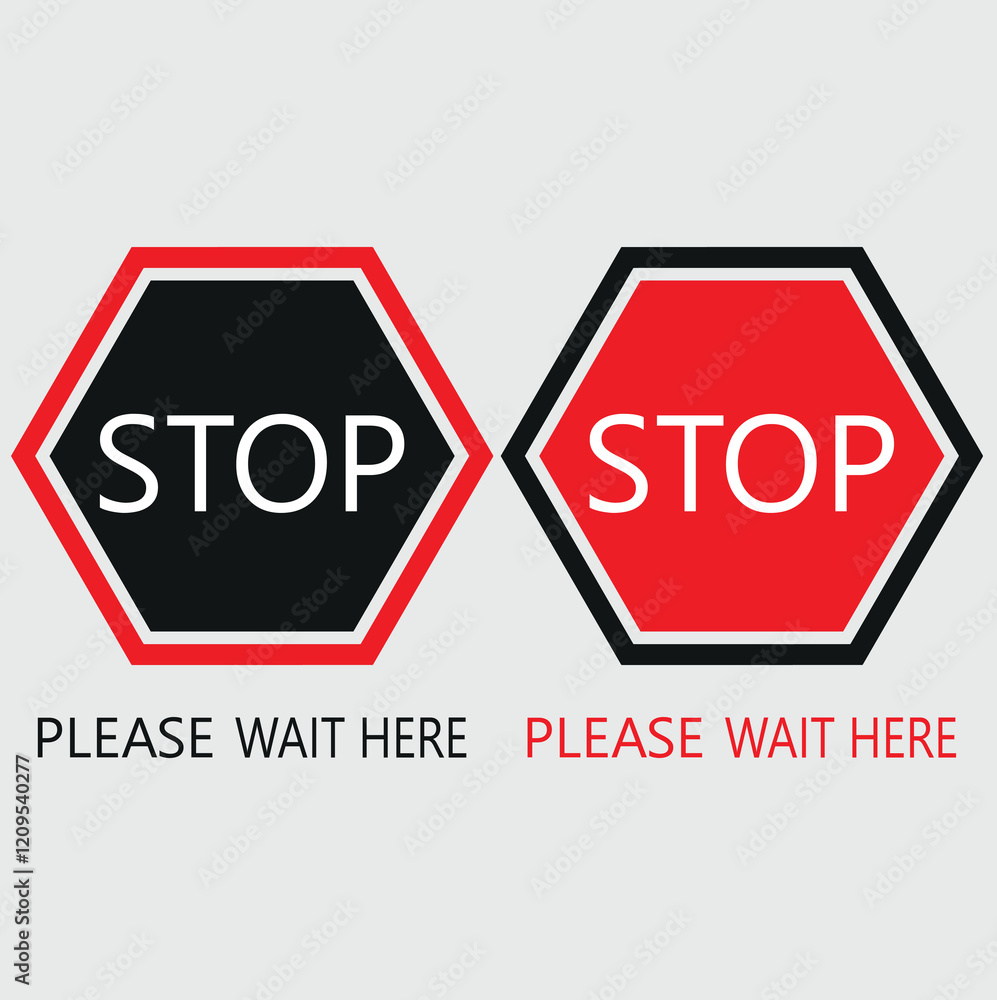 Stop Please wait here thank you vector icon Stock Vector | Adobe Stock