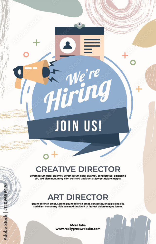 Art Dynamic Shapes We Are Hiring Poster Template Stock Vector | Adobe Stock
