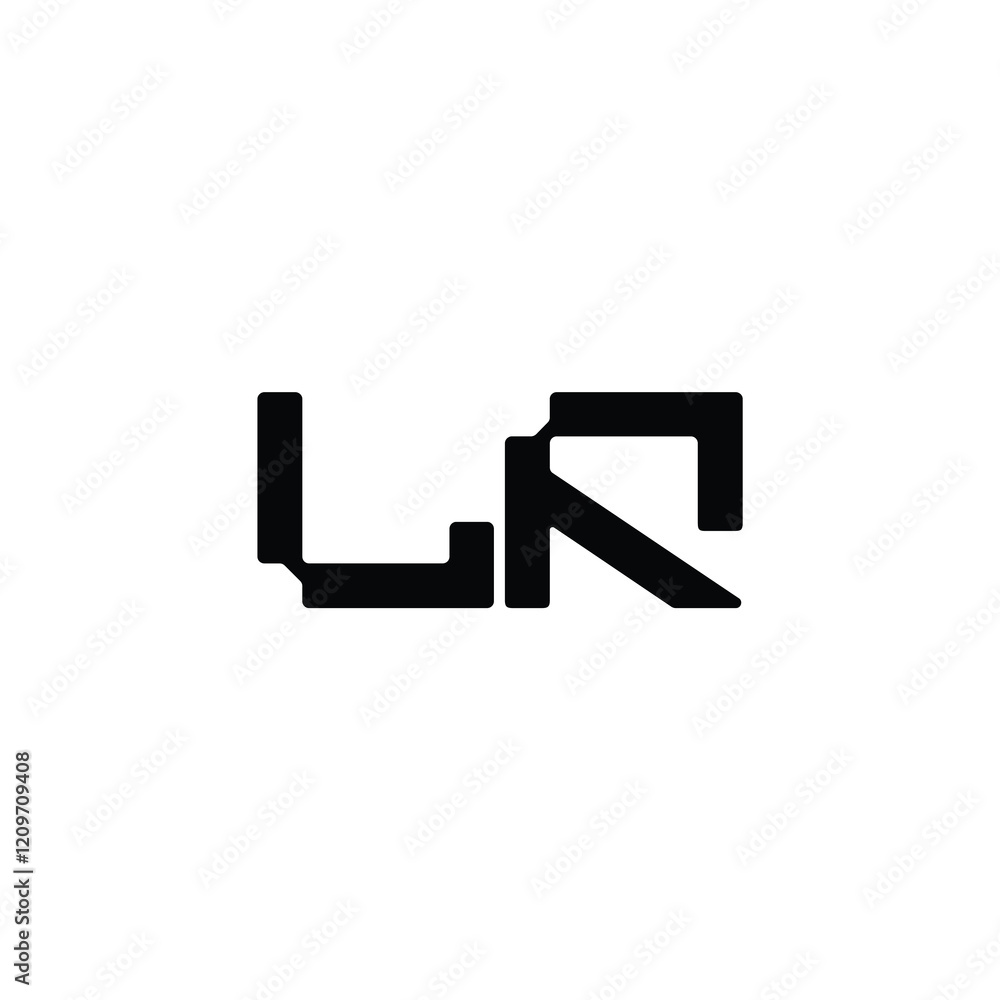 LR monogram logo design letter text name symbol monochrome logotype ...