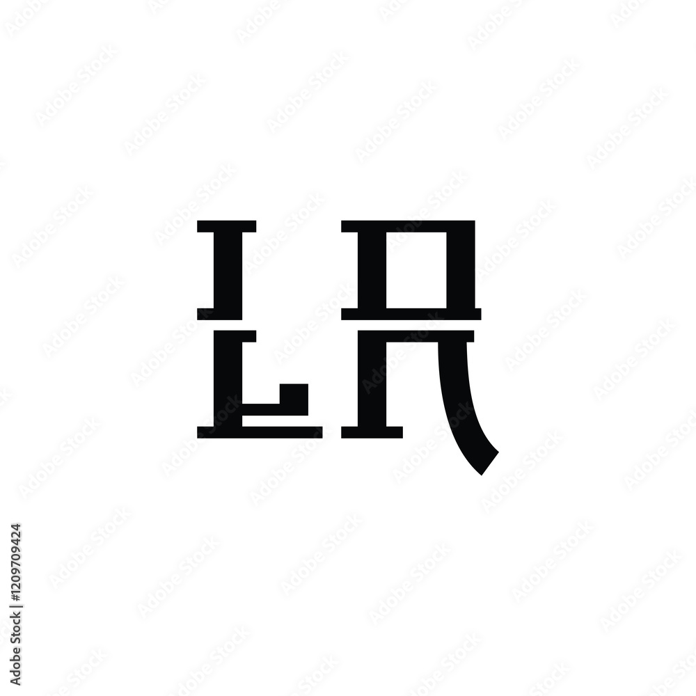 LR monogram logo design letter text name symbol monochrome logotype ...
