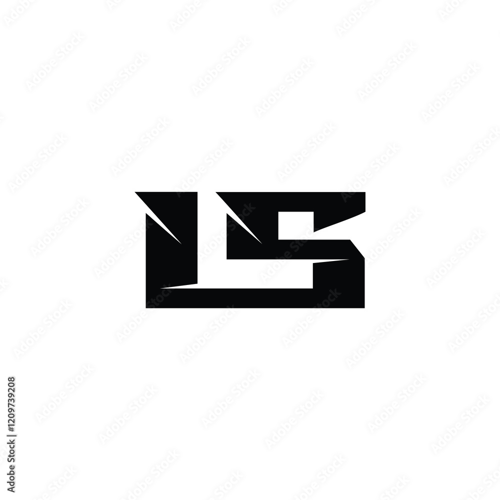 LS monogram logo design letter text name symbol monochrome logotype ...