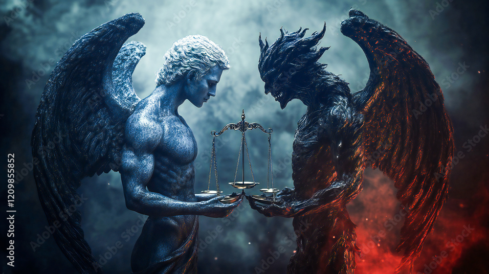 Good and bad determination A striking depiction of the eternal battle ...